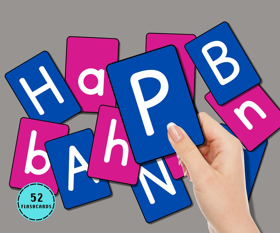 Alphabet Flashcards Alphabet Uppercase and Lowercase Letters - Etsy