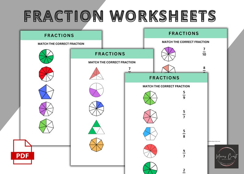 Printable Fraction Worksheets | Basic Fractions | Fraction Math ...