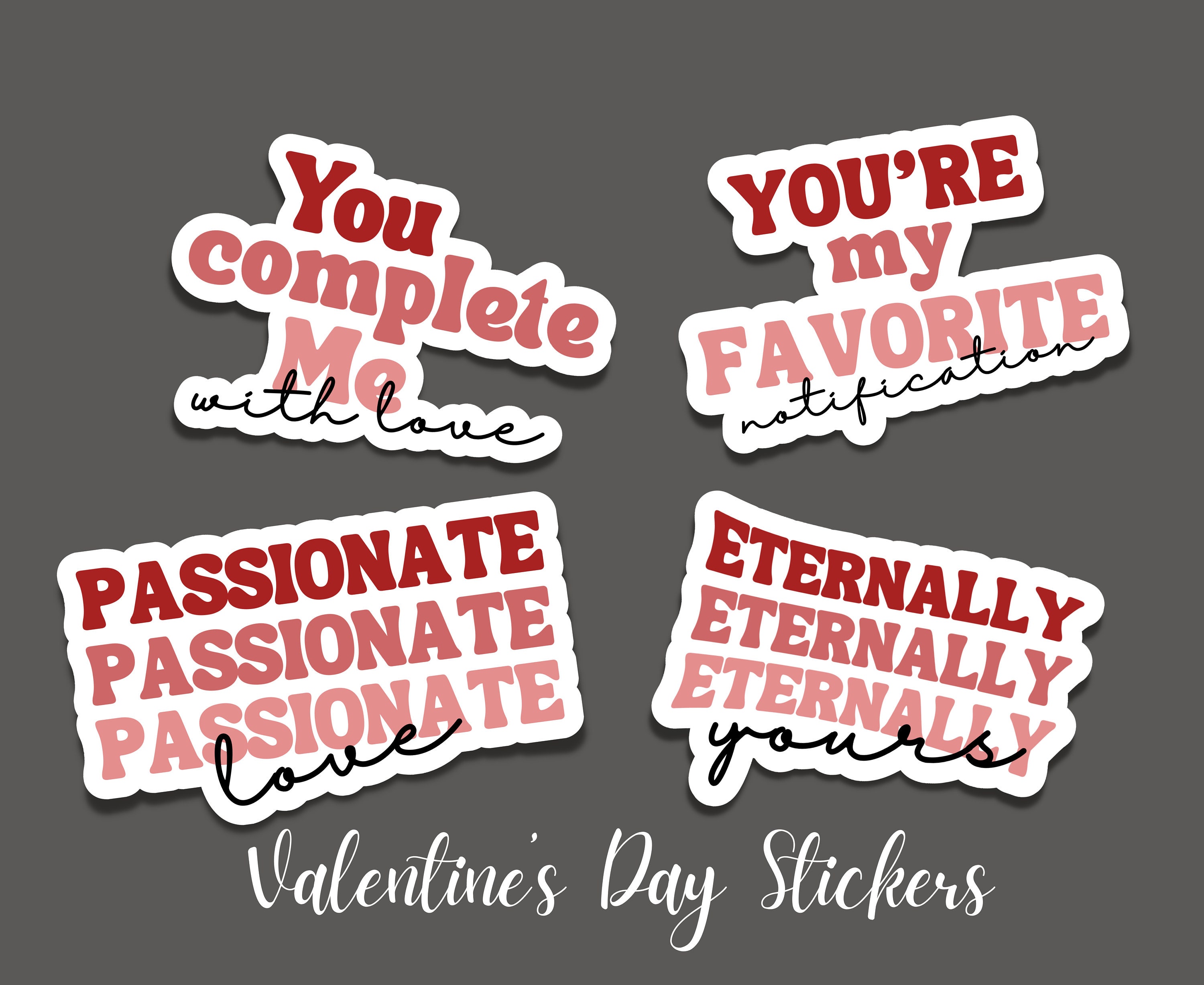 Valentine's Day Sticker Bundle, Valentine's SVG and PNG, Retro ...