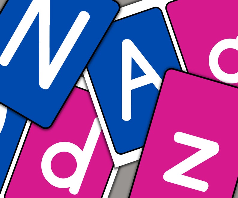 Alphabet Flashcards Alphabet Uppercase and Lowercase Letters - Etsy