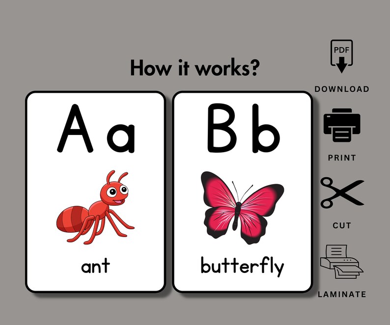 Alphabet Flashcards Printable Animal Picture Flashcards Printable ...