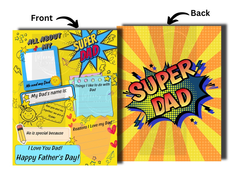 Father's Day Printables, All About My SUPER DAD, Instant Download ...