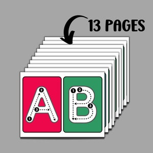 Alphabet Tracing Flashcards, Alphabet Uppercase Letters, Alphabet Cards ...