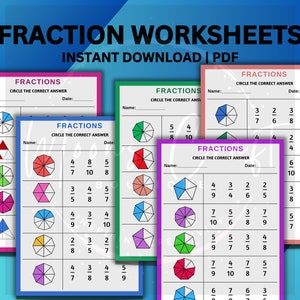Printable Fraction Worksheets. Fraction Worksheets, Fraction Activities ...