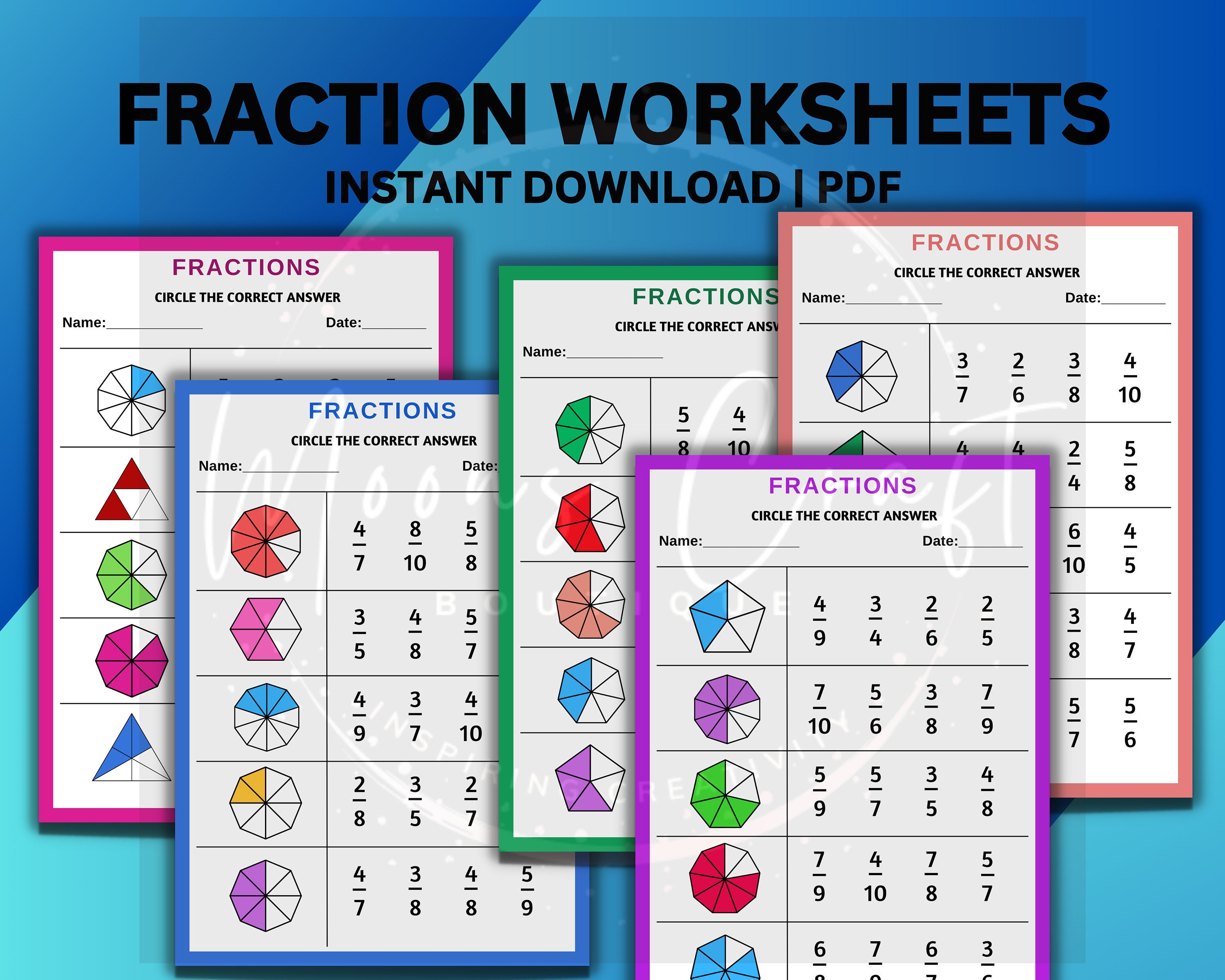 Printable Fraction Worksheets. Fraction Worksheets, Fraction Activities ...