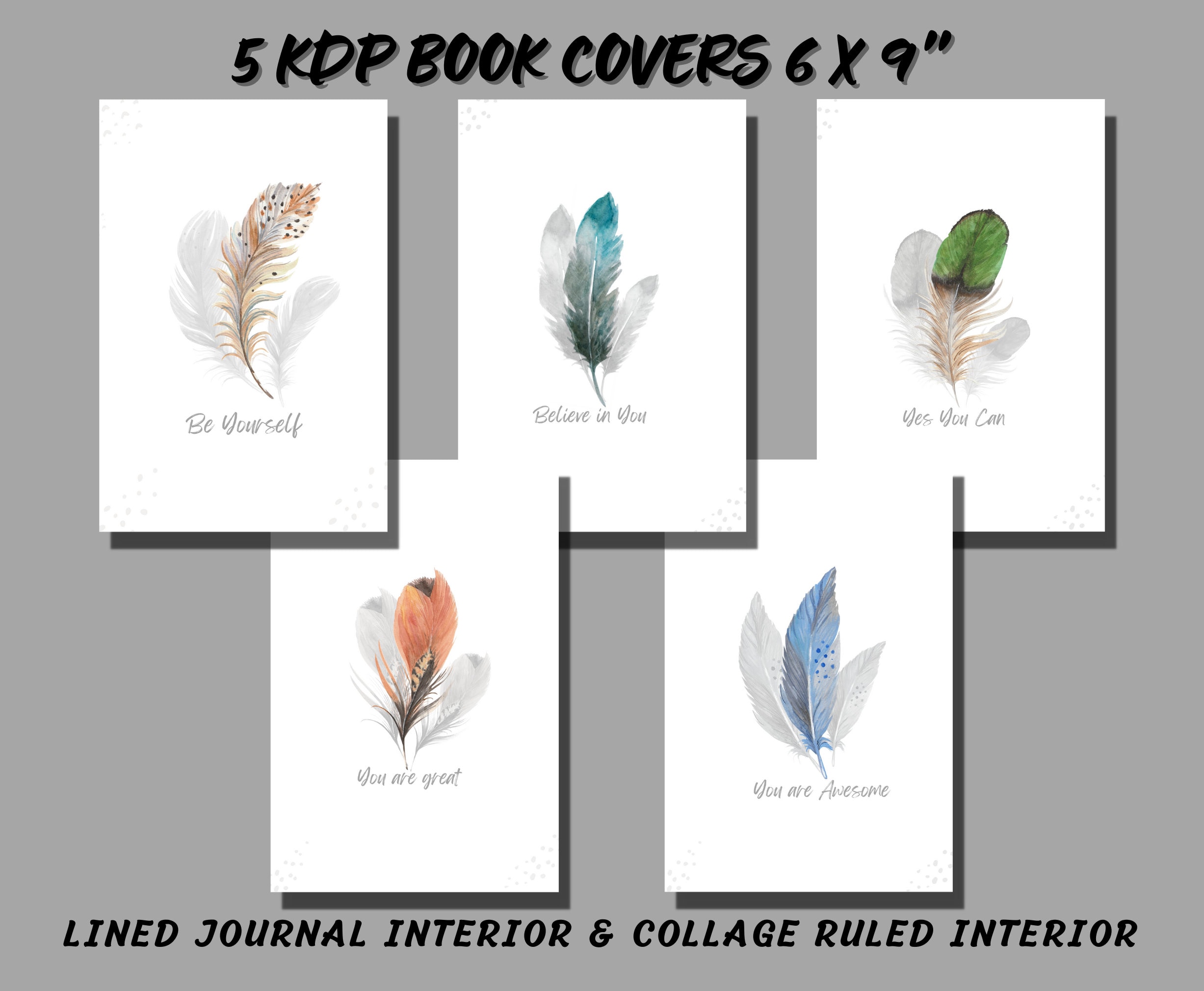 5 KDP Book Covers, Motivational Quote Book Covers, Covers for Planners ...