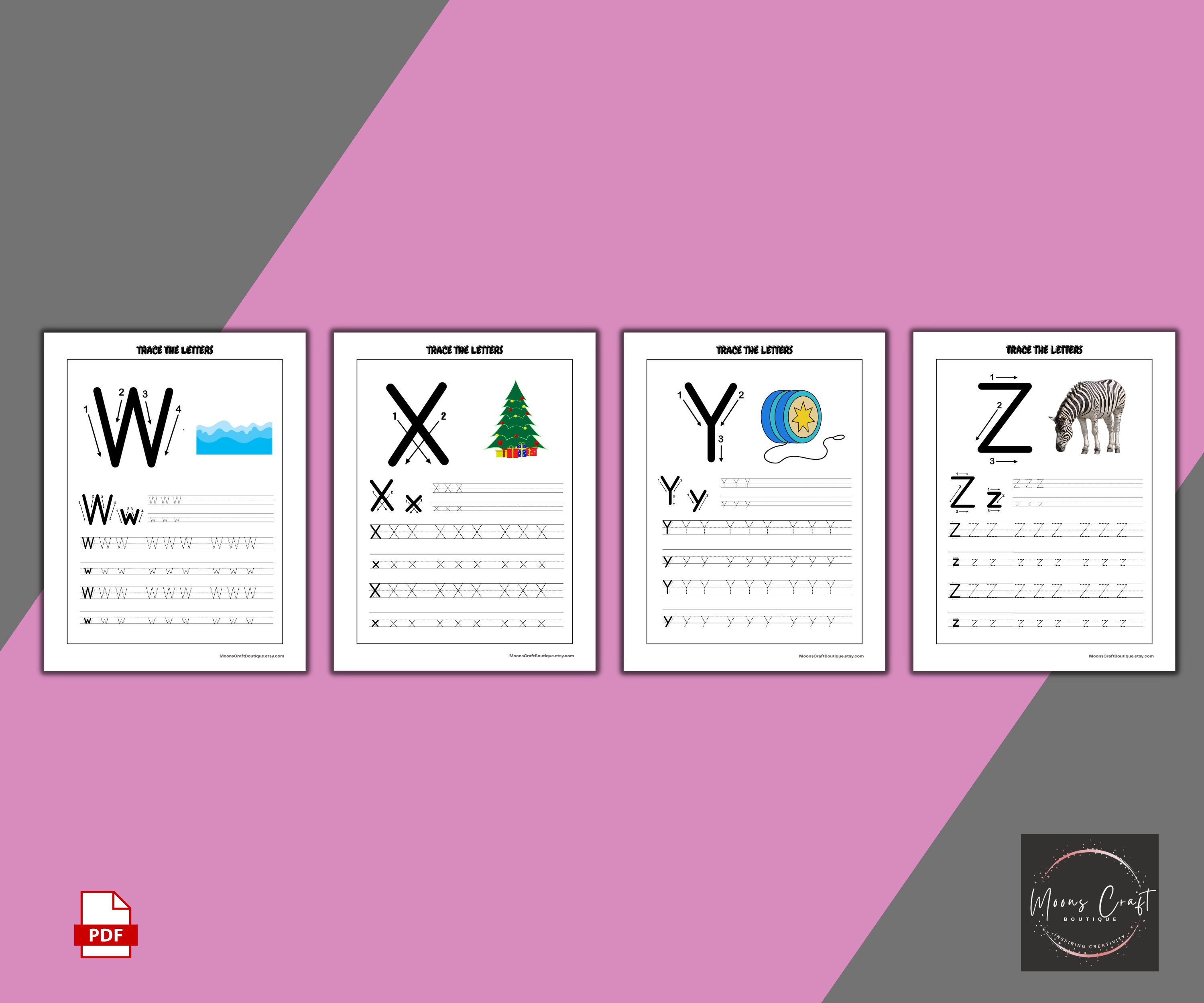 A-Z Alphabet Tracing Worksheets for Preschool & Elementary School Kids ...