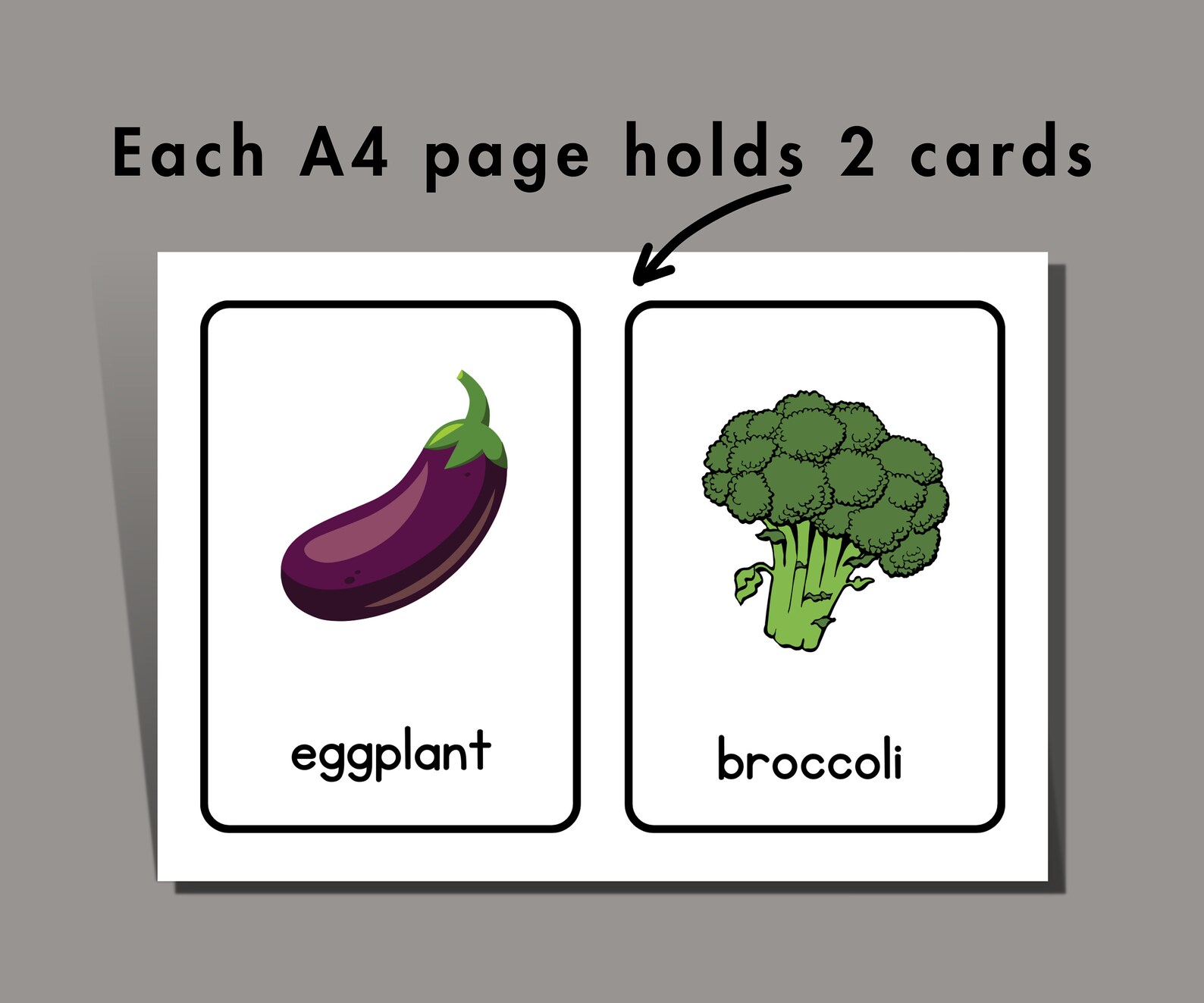 Vegetable Flashcards Printable Flashcards Preschool Home - Etsy