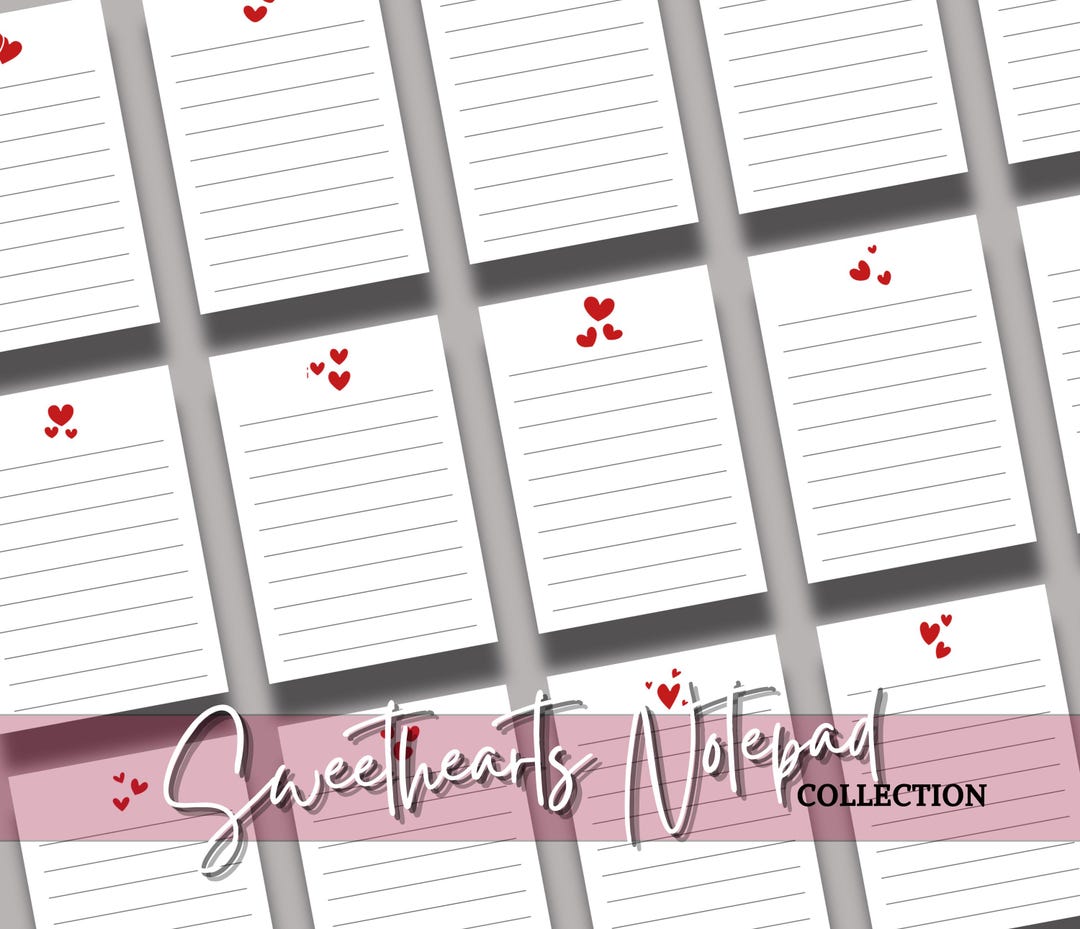 Valentine's Day Notepads Printable Valentine's Day Stationery Kawaii ...