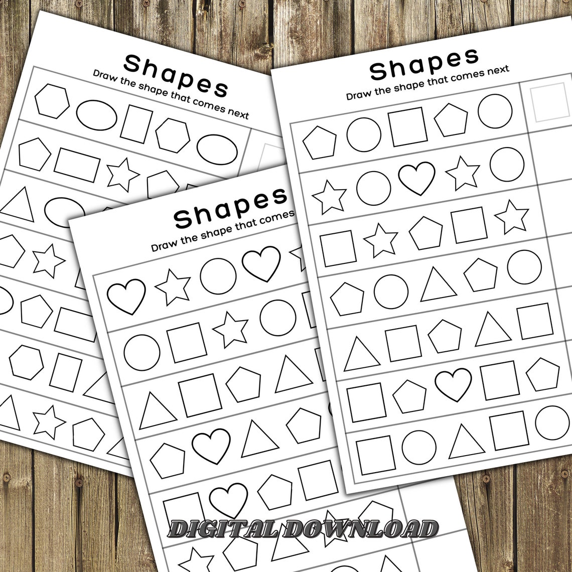 10 Printable Shape Activity Sheets for Kids in Preschool, Kindergarten ...