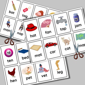 CVC Phonic Flashcards for Kids in Preschool, Kindergarten and ...