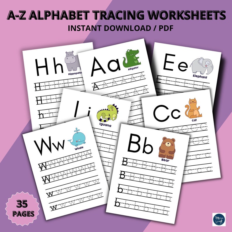 Printable Alphabet Tracing Worksheets / Pre-writing Worksheets ...