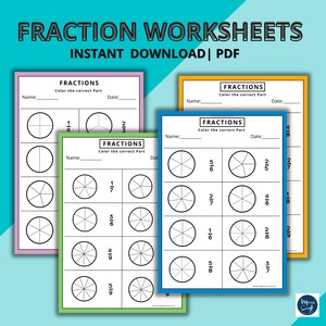 15 Printable Fraction Worksheets | Basic Fractions | Fraction Math ...