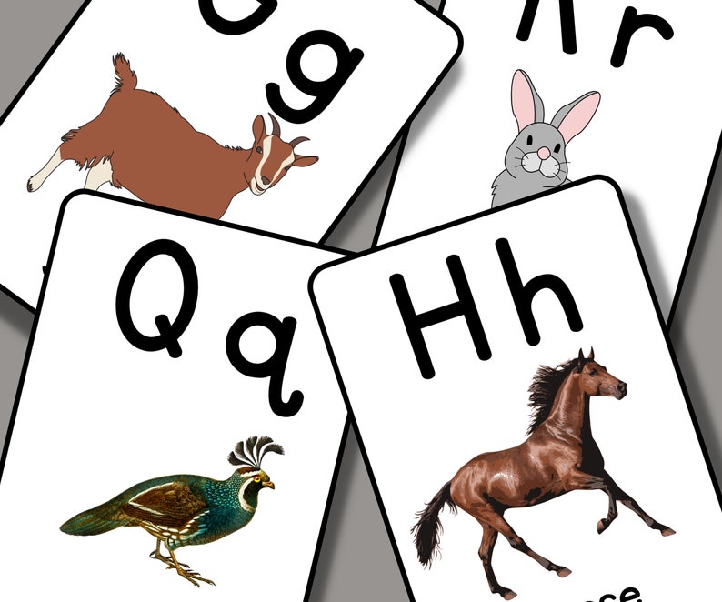 Alphabet Flashcards, ABC Printable Picture Flashcards, Printable ...