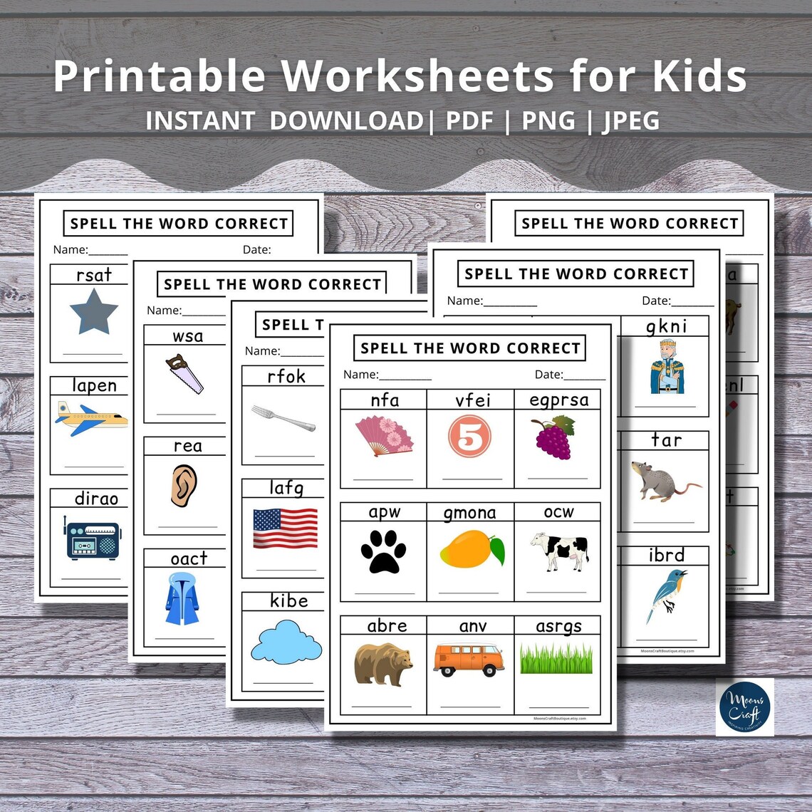 Spell the Word Correct Spelling Practice Printable Worksheets for Kids ...