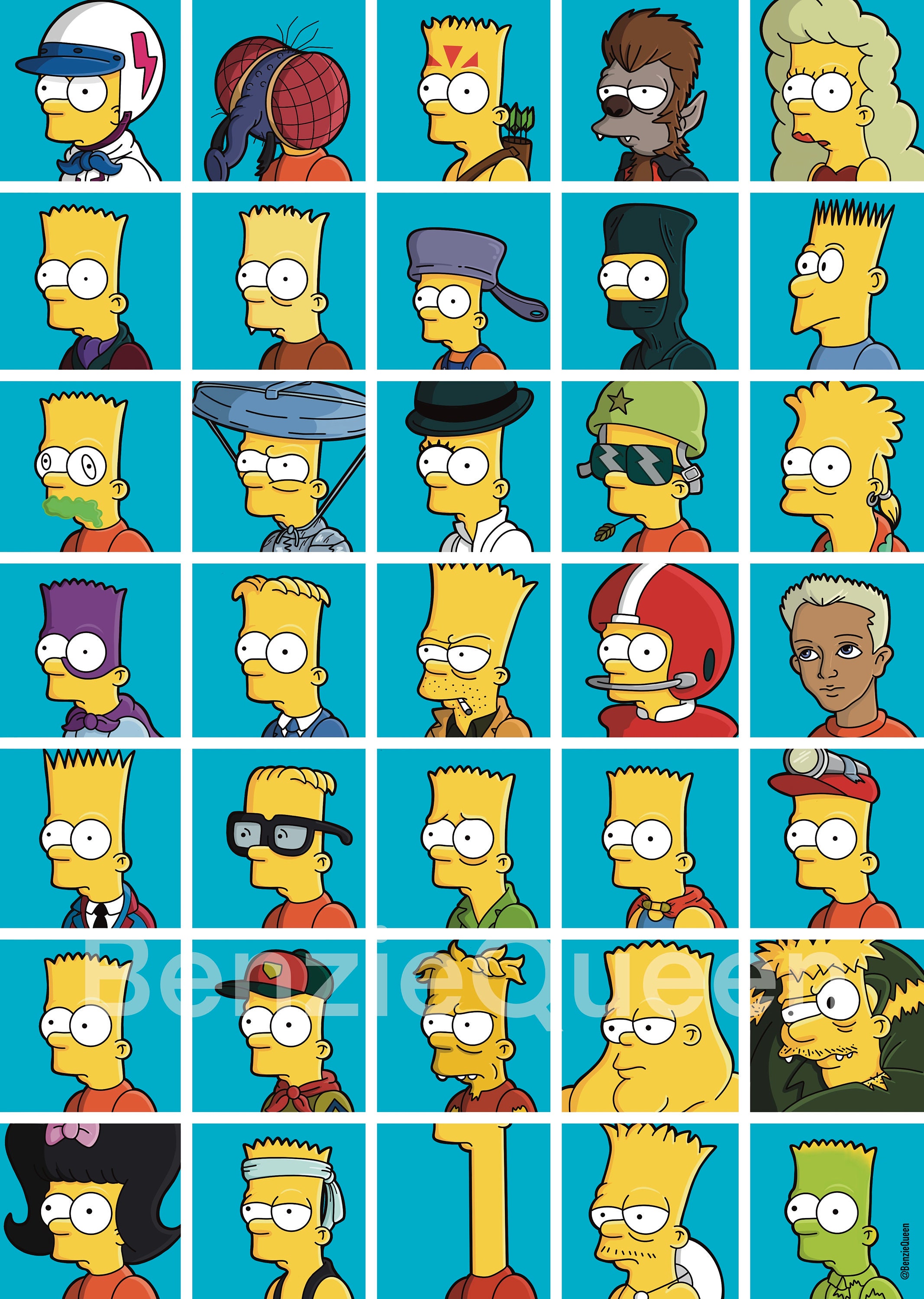 Bart Simpson Face Drawing