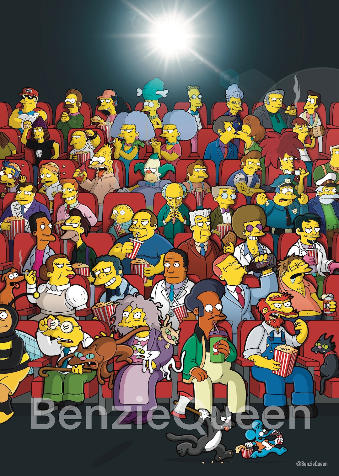 The Simpsons Cast-a3 Heavyweight Art Print - Etsy