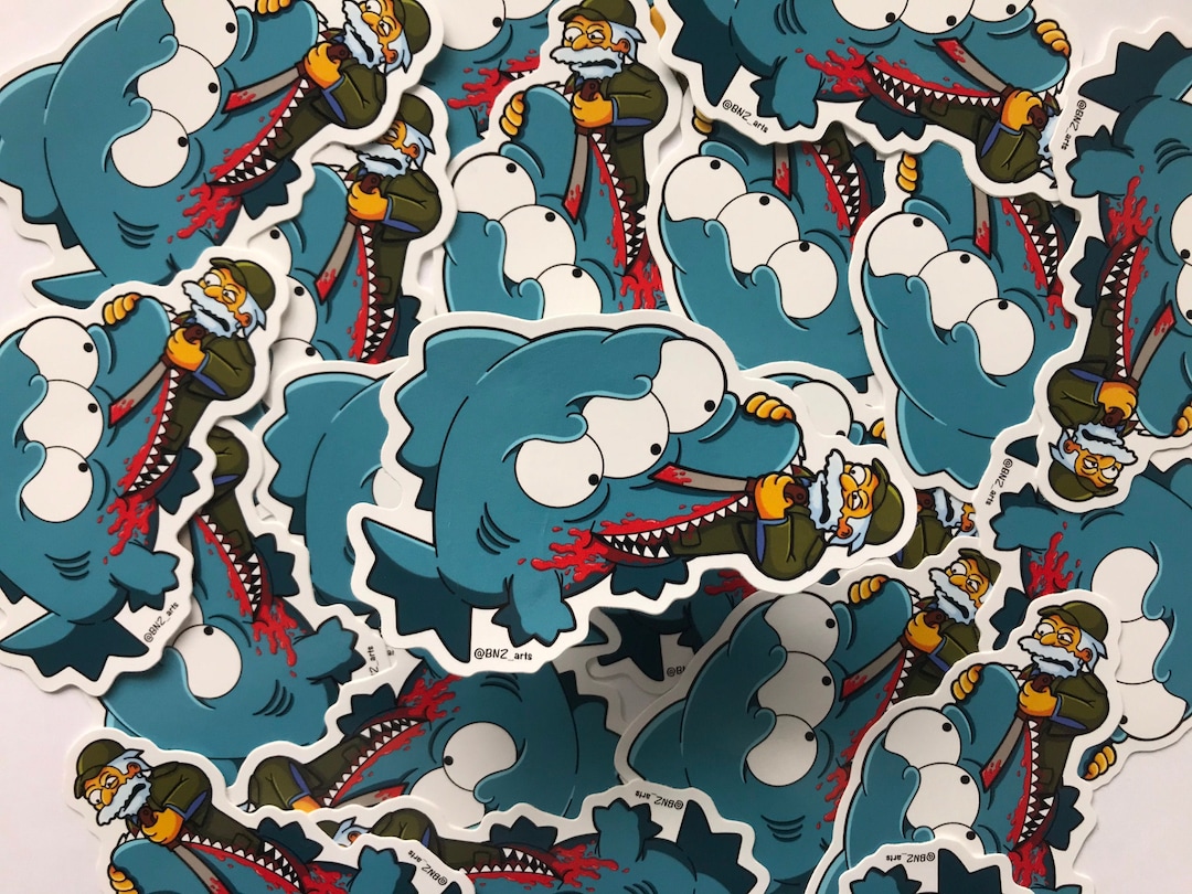 Blinky X Jaws - Simpsons Sticker - Etsy