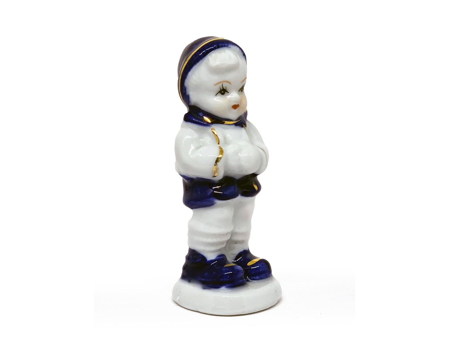 Little Boy Porcelain Figurine 1970s Christmas Miniature - Etsy