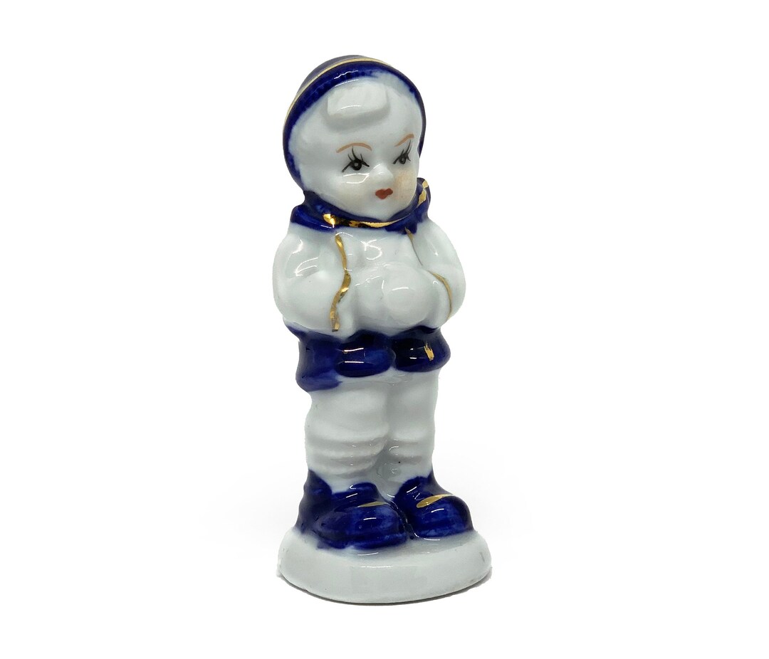Little Boy Porcelain Figurine 1970s Christmas Miniature - Etsy