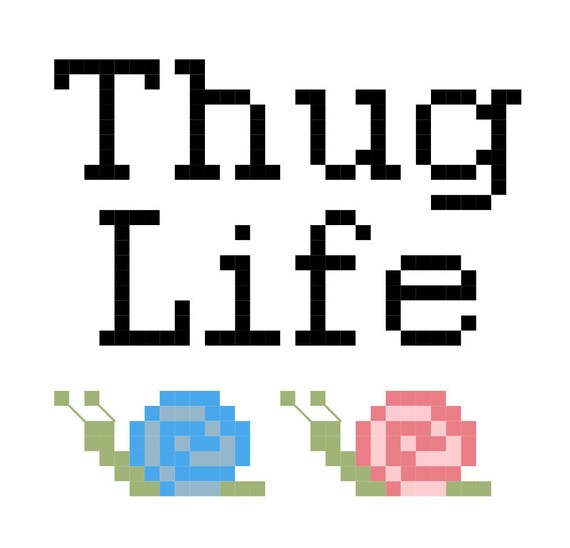 Thug Life With Snails Funny Modern Cross Stitch PATTERN - Etsy