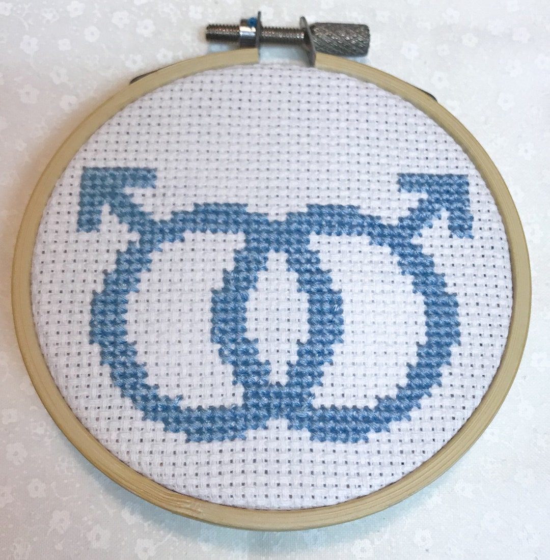 Two Male Symbols Modern Cross Stitch 3 Inch Hoop - Etsy