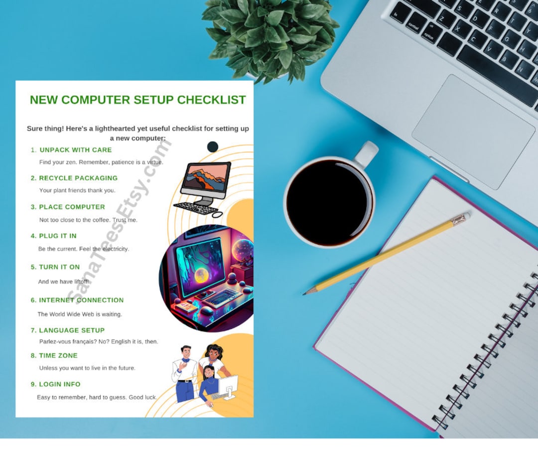 New Computer Setup Checklist, PDF Downloadable. Your New Computer Setup ...