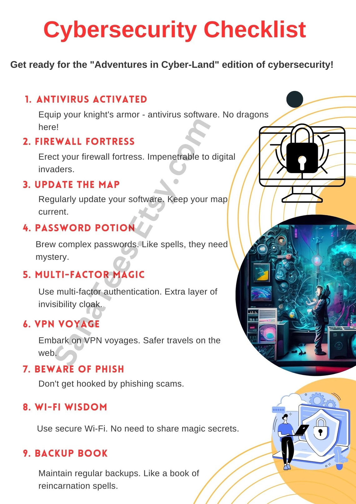 Cybersecurity Checklist, PDF Downloadable. Your Cybersecurity Guide ...