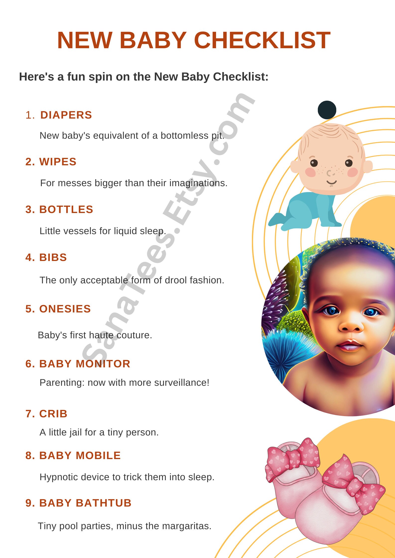 New Baby Checklist PDF Downloadable. Your New Baby Guide - Etsy