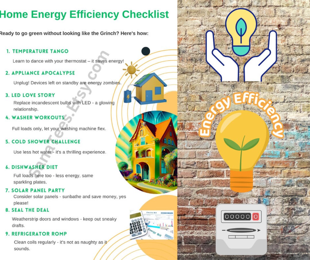 Home Energy Efficiency Checklist, PDF Downloadable. Your Home Energy ...