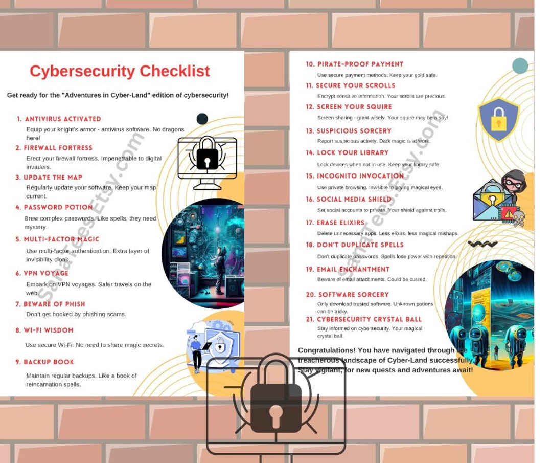 Cybersecurity Checklist PDF Downloadable. Your Cybersecurity - Etsy