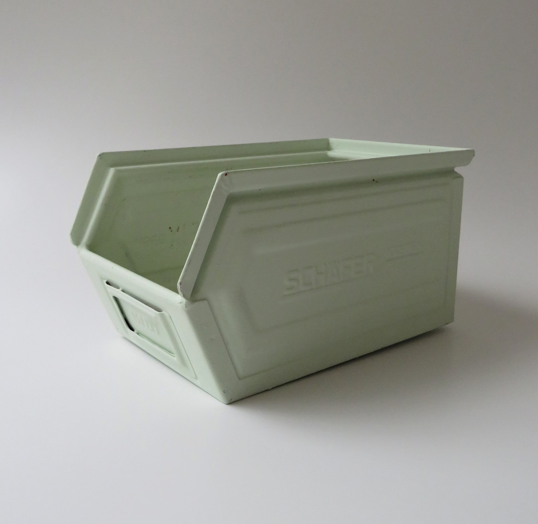 Vintage 50s/60s 1 X SCHÄFER Stacking Box Mint Workshop Storage 4l Metal ...