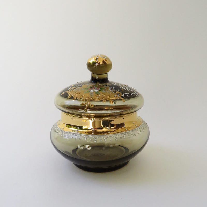 Bonboniere Glasdose Mit Deckel Juri Mundgeblasenes Kristallglas Mit
