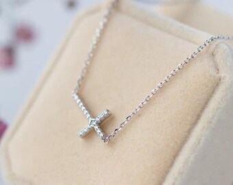 Off Center Cross Necklace - Etsy