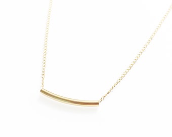 Gold Line Necklace | Etsy