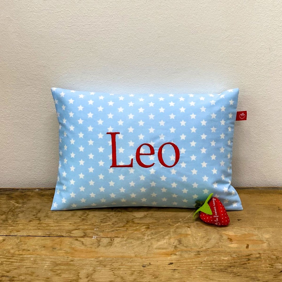 Pillow With Name in Blue With White Stars Name Pillow Birth Pillow - Etsy