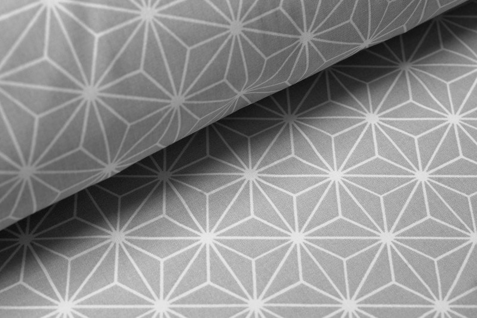 Poplin Cotton Fabric Grey Geometric Patterns Oeko-tex Class 1 - Etsy