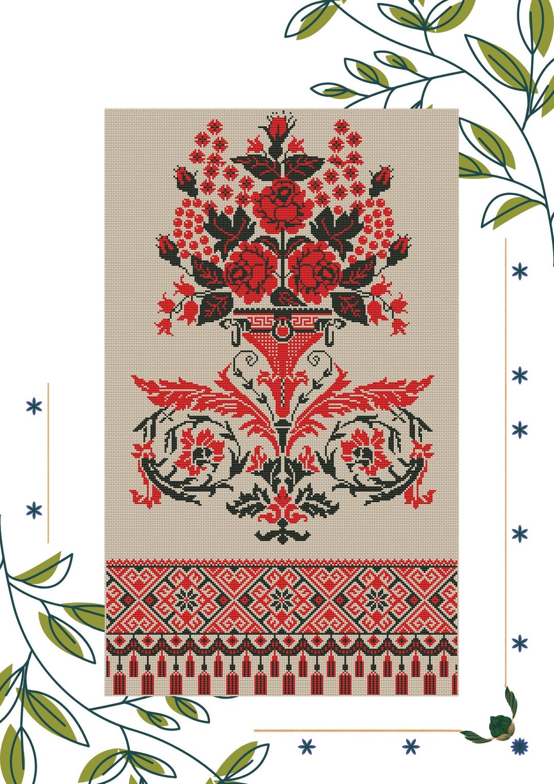 Ukrainian Wedding Rushnyk Cross Stitch Pattern PDF • Traditional ...