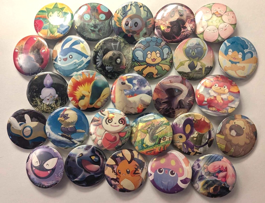 Pokemon Trading Card Button Pins, Collectible TCG Badges - Etsy