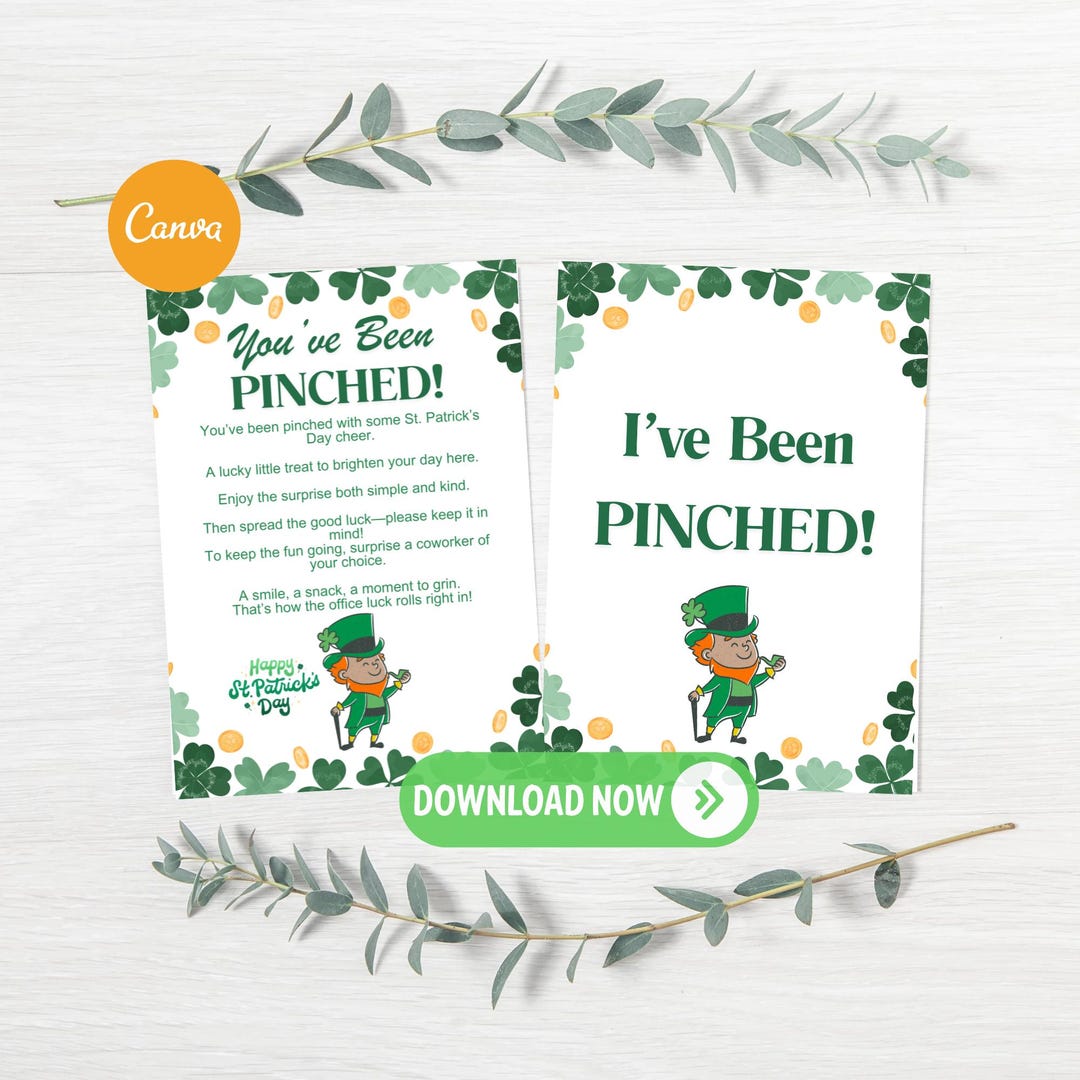 You’ve Been Pinched! St. Patrick’s Day Office Game - Etsy