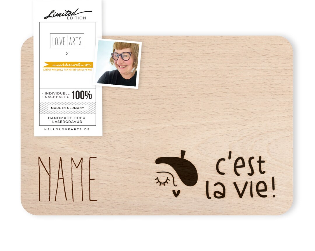 Wooden Board C'est La Vie with Name by Mädchenwahn - Etsy