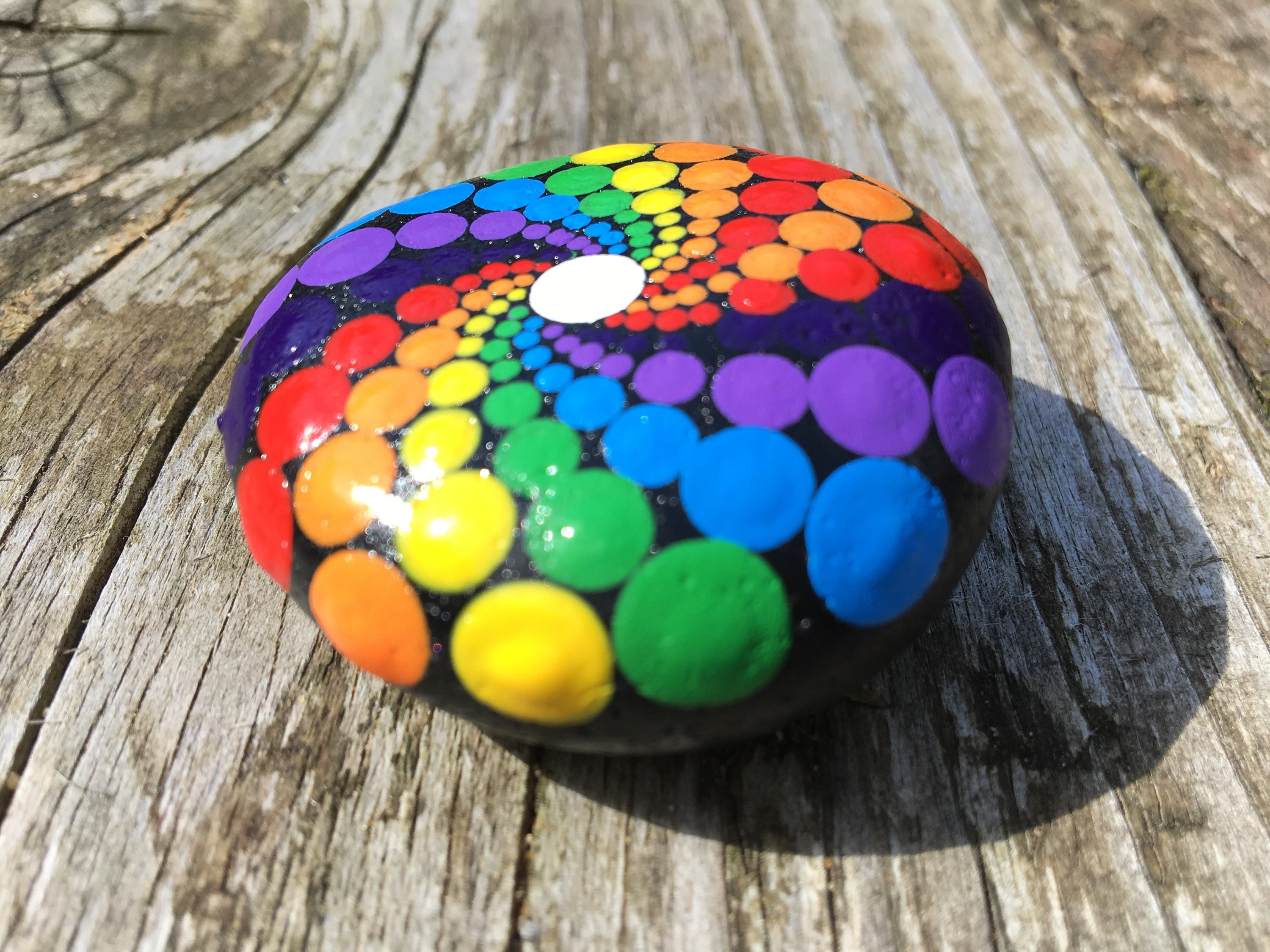 Mandala Painted Stone - Etsy