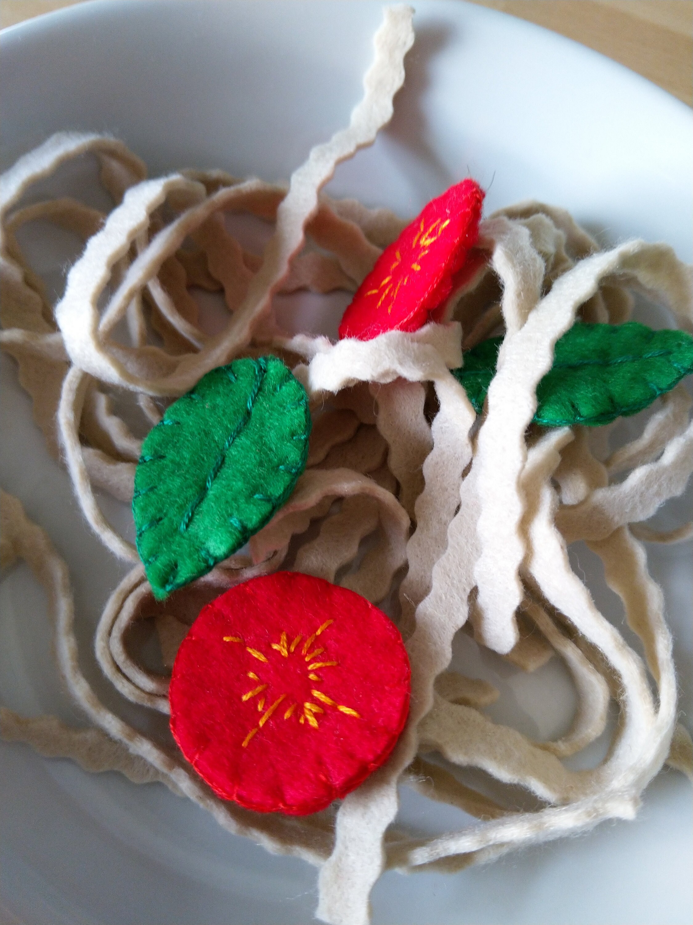 Felt Play Food Linguine Tomato & Basil - Etsy UK