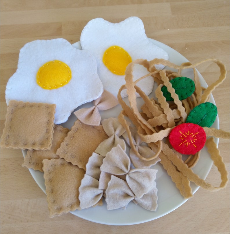 Felt Play Food Linguine Tomato & Basil | Etsy UK