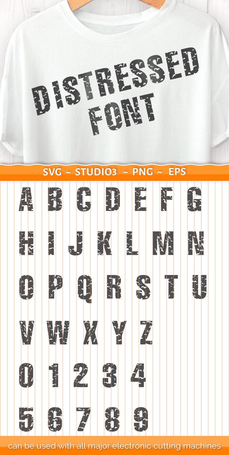 Distressed font SVG Distressed letters SVG Distressed font | Etsy