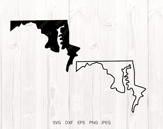 monogram maryland state svg decal cameo maryland map svg design dxf ...