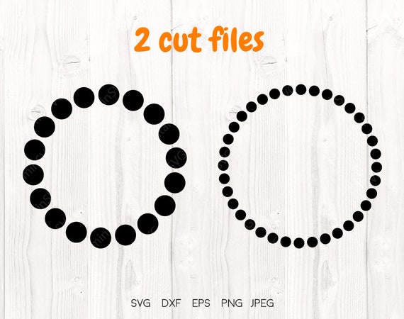 Dotted circle svg 2 cut files Dotted frame svg Wedding | Etsy