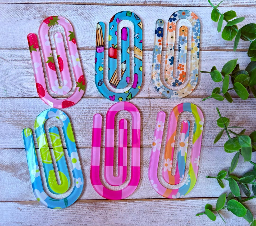 Acrylic Paperclips, Planner Paperclips, Jumbo Paperclip Bookmark ...
