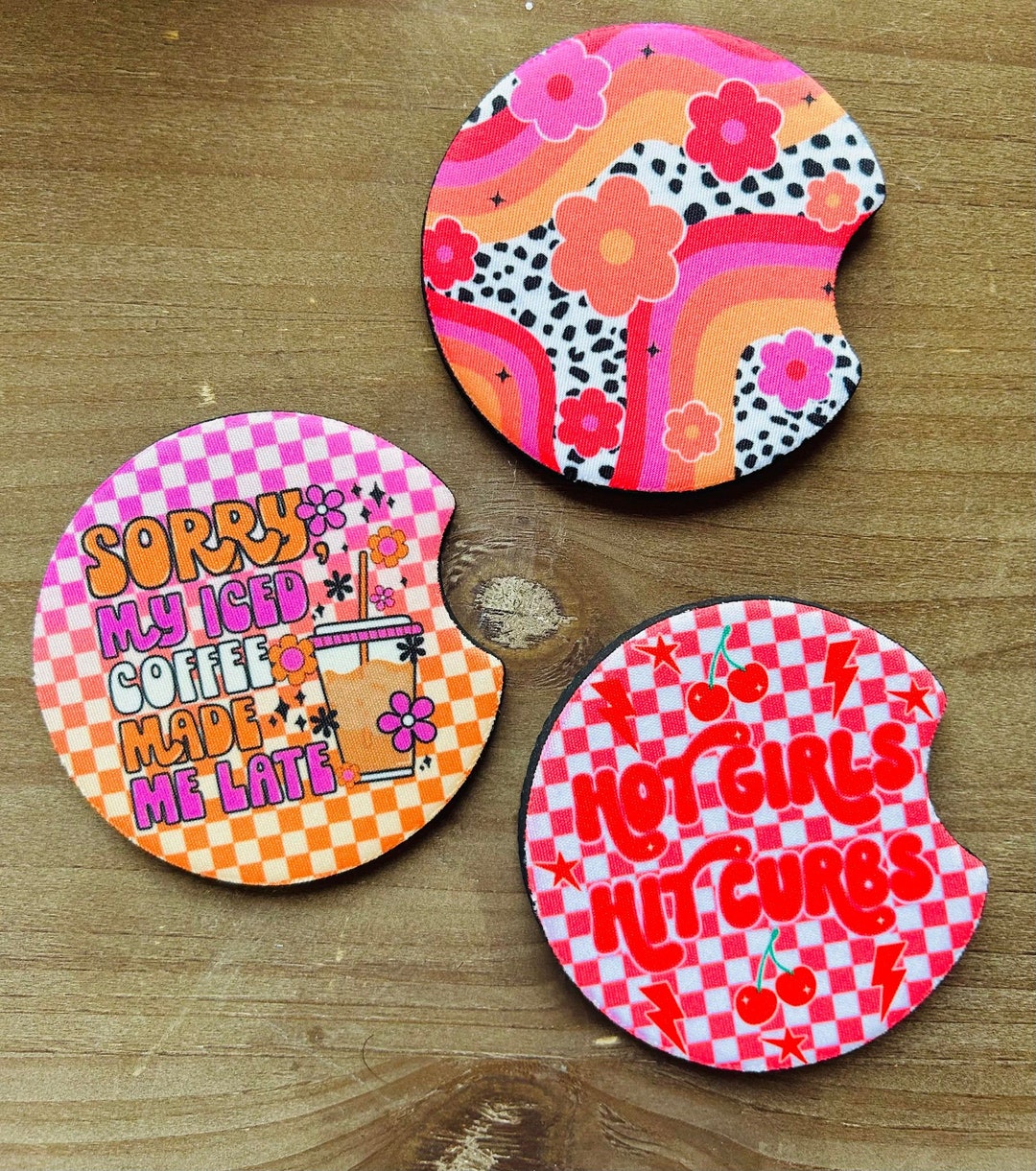 Cute Car Coasters, Floral Retro, Iced Coffee Made Me Late, Hot Girls ...