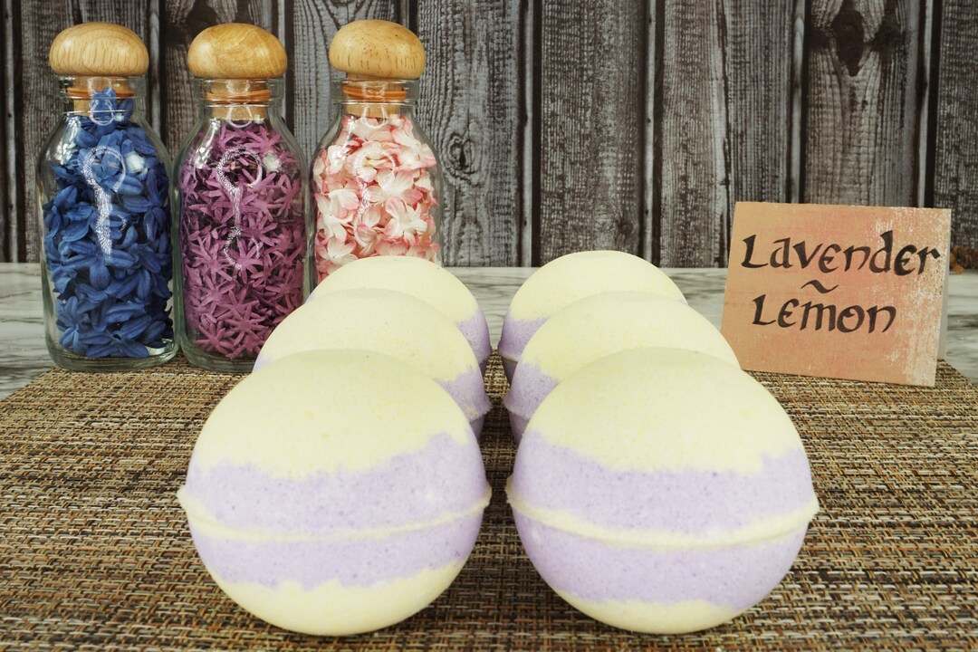 Lavender-lemon Bath Bomb, 6 Oz, 4 Oz, to Boost Your Mood, Anti ...